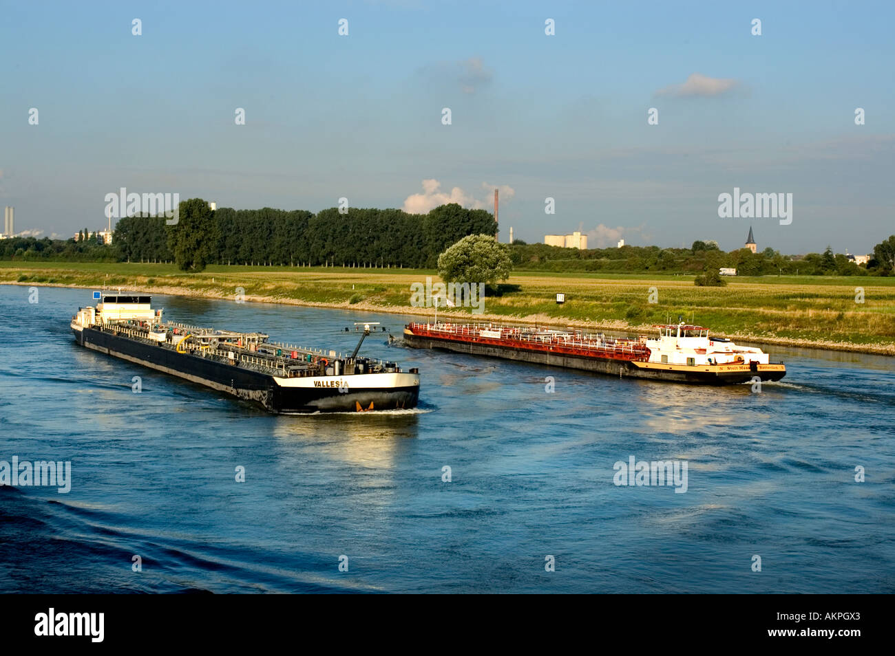 Bayer Rhine Germany container transport containers boat vessel german ...