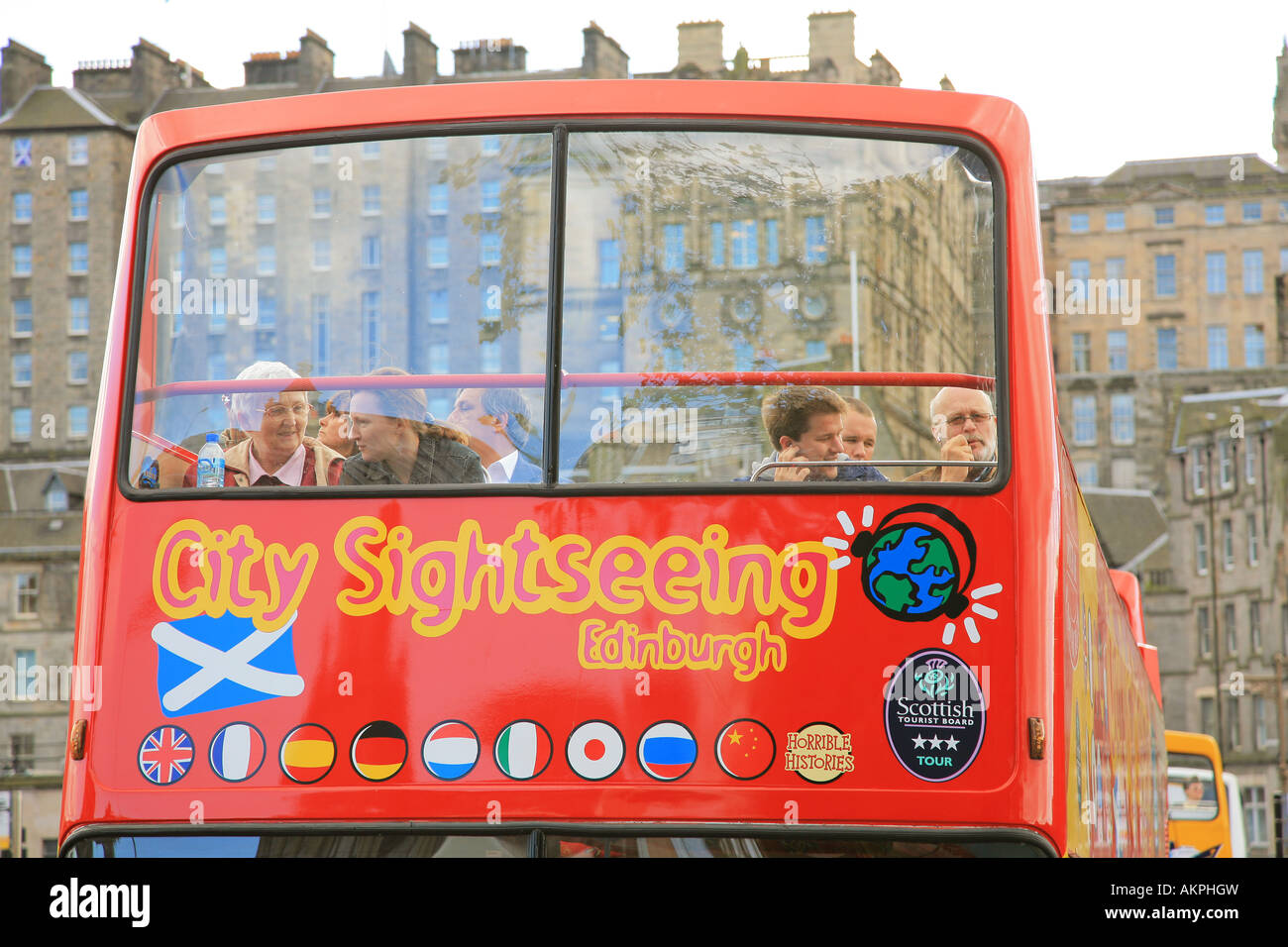 Sightseeing bus tour in Edinburgh Stock Photo - Alamy
