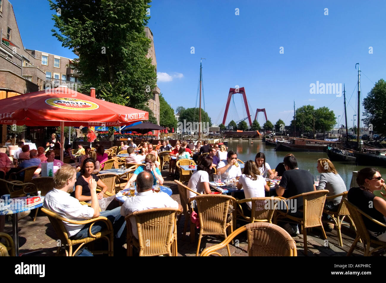 Rotterdam Netherlands restaurant bar pub pavement Stock Photo - Alamy