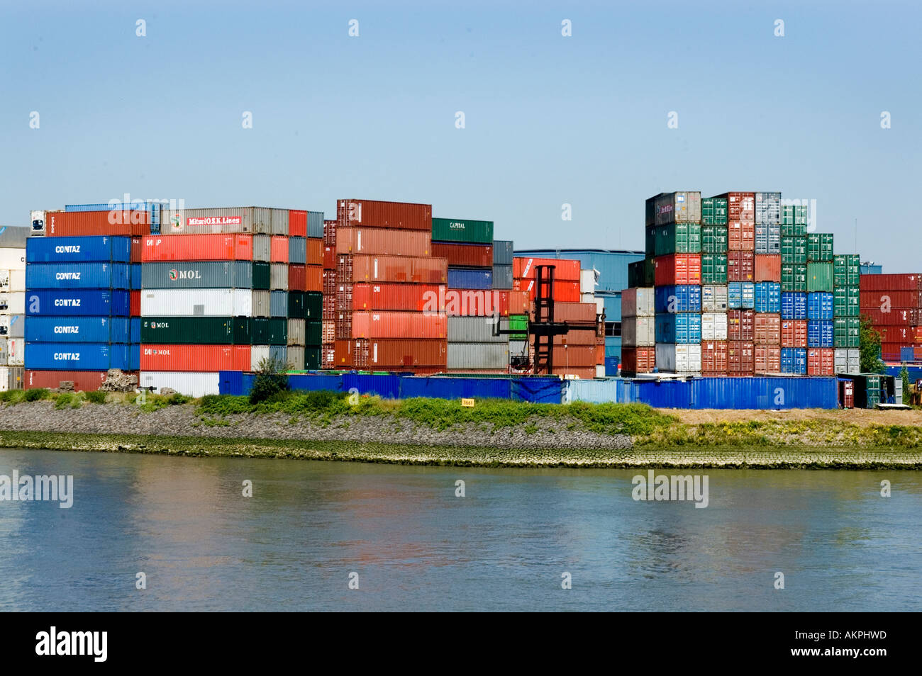 Rotterdam netherlands port harbour dutch holland container containers ...