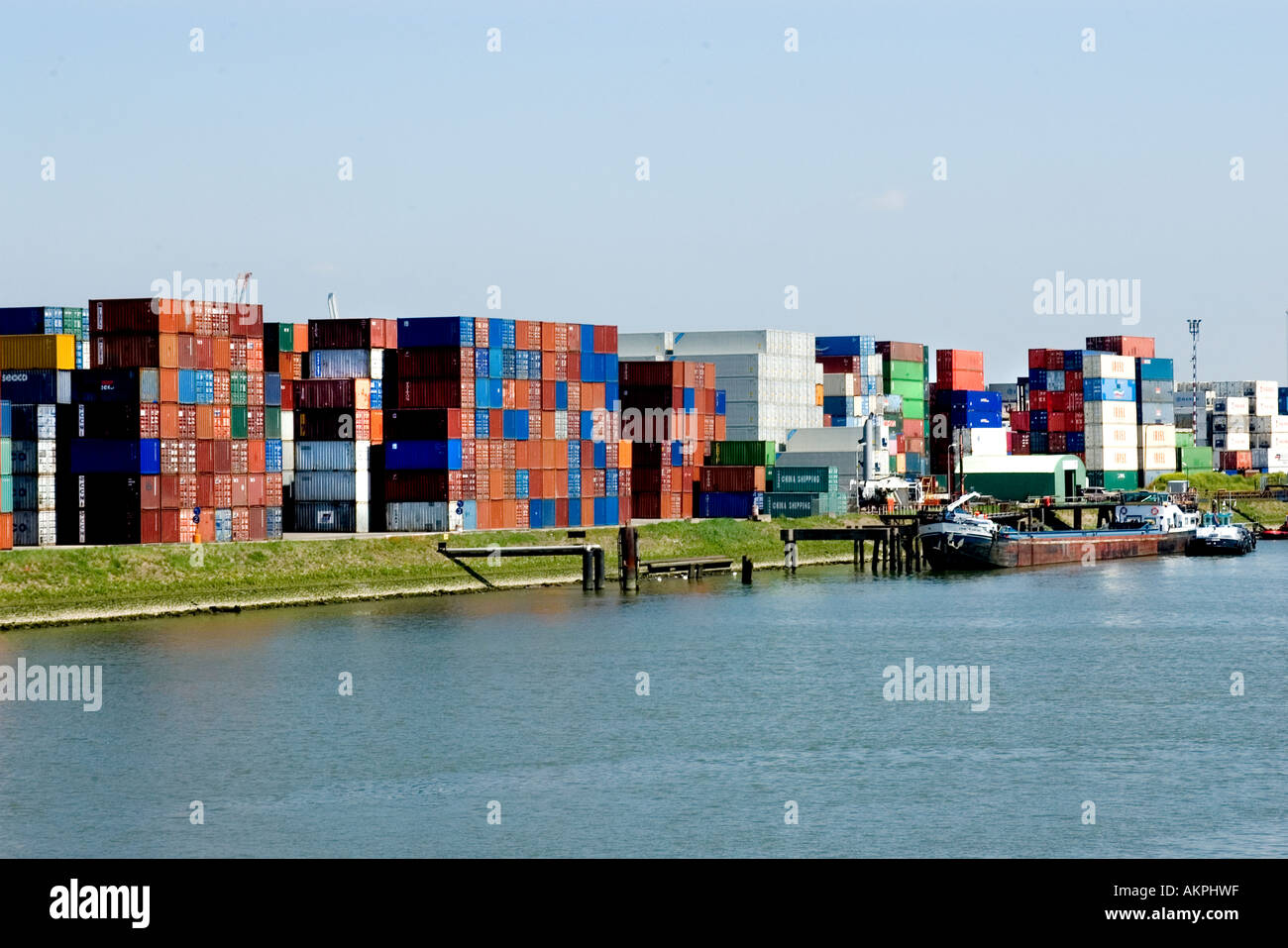 Rotterdam netherlands port harbour dutch holland container containers ...