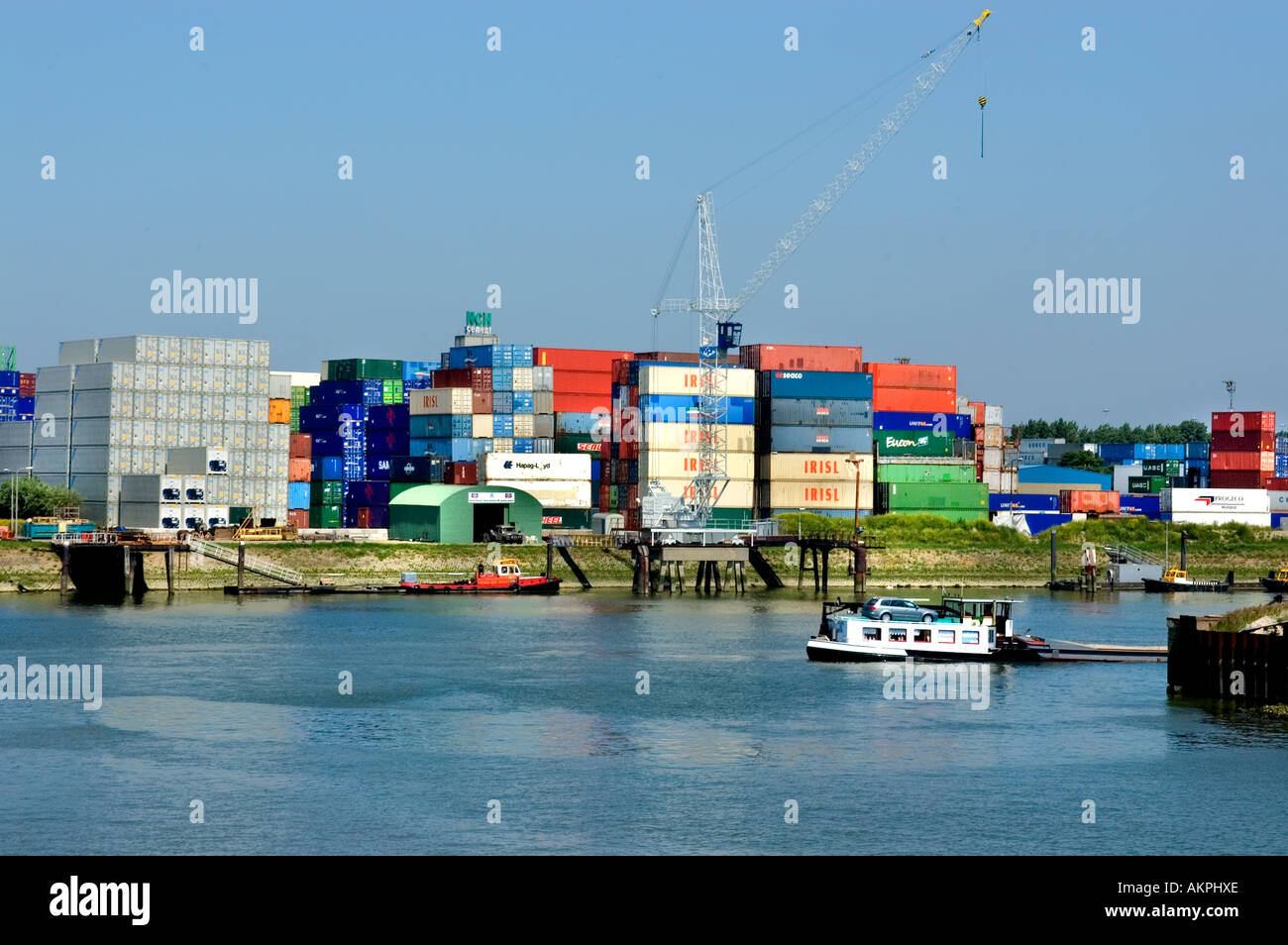 Rotterdam netherlands port harbour dutch holland container containers ...