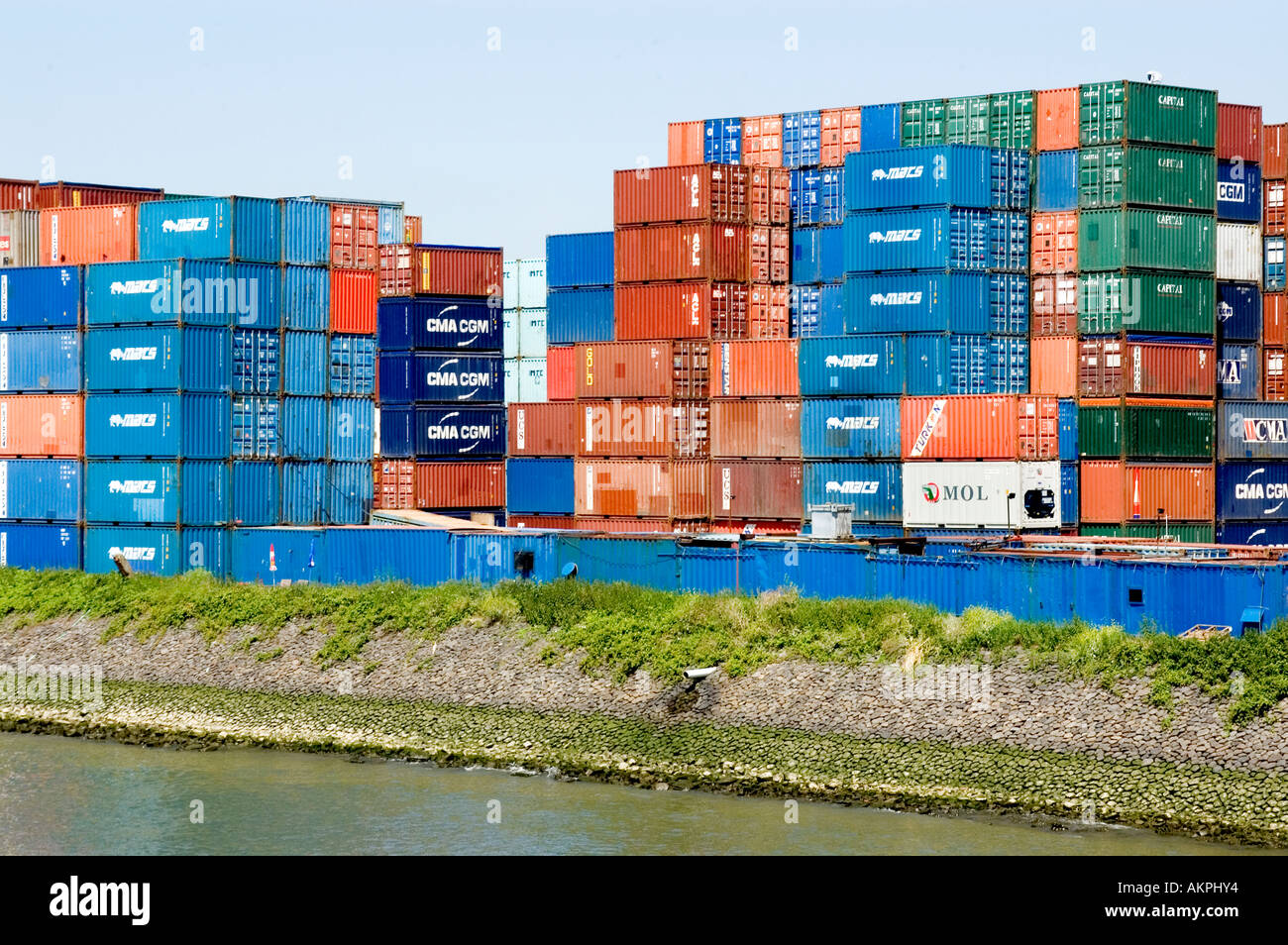 Rotterdam netherlands port harbour dutch holland container containers ...