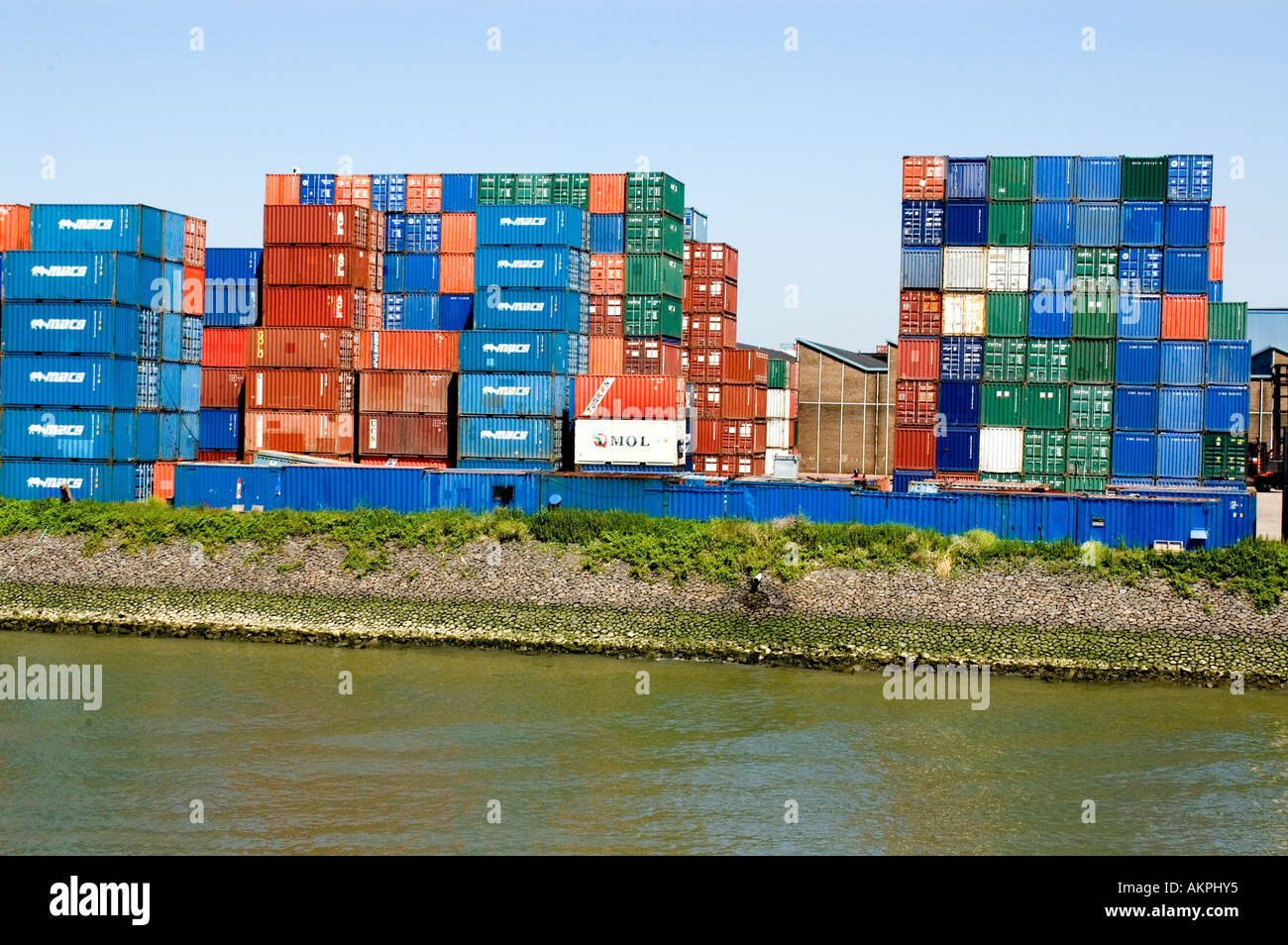 Rotterdam netherlands port harbour dutch holland container containers ...
