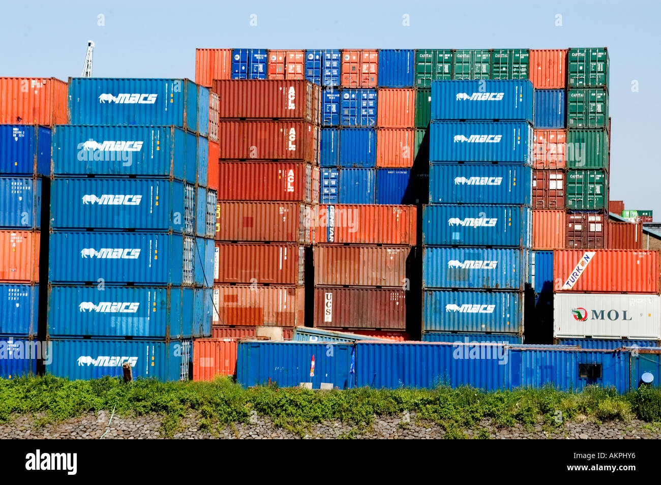 Rotterdam netherlands port harbour dutch holland container containers ...
