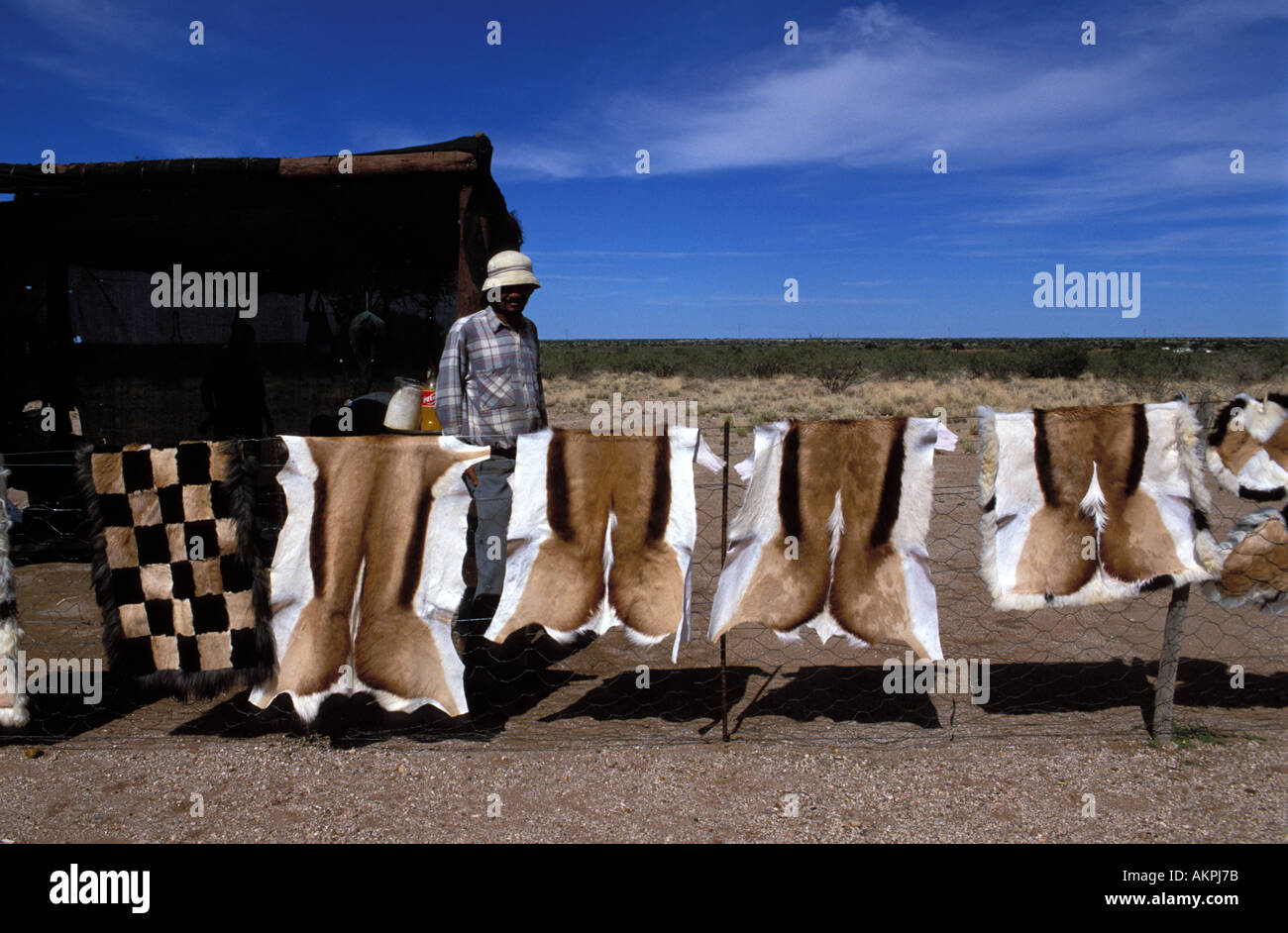 sales shop selling the skins of impala Stock Photo - Alamy