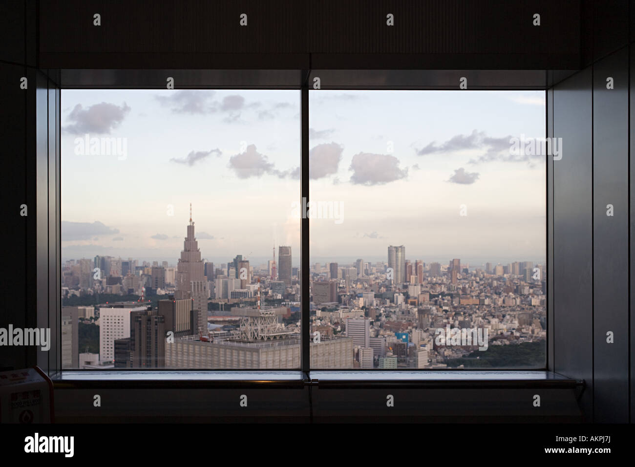 Cityscape through window Stock Photo - Alamy