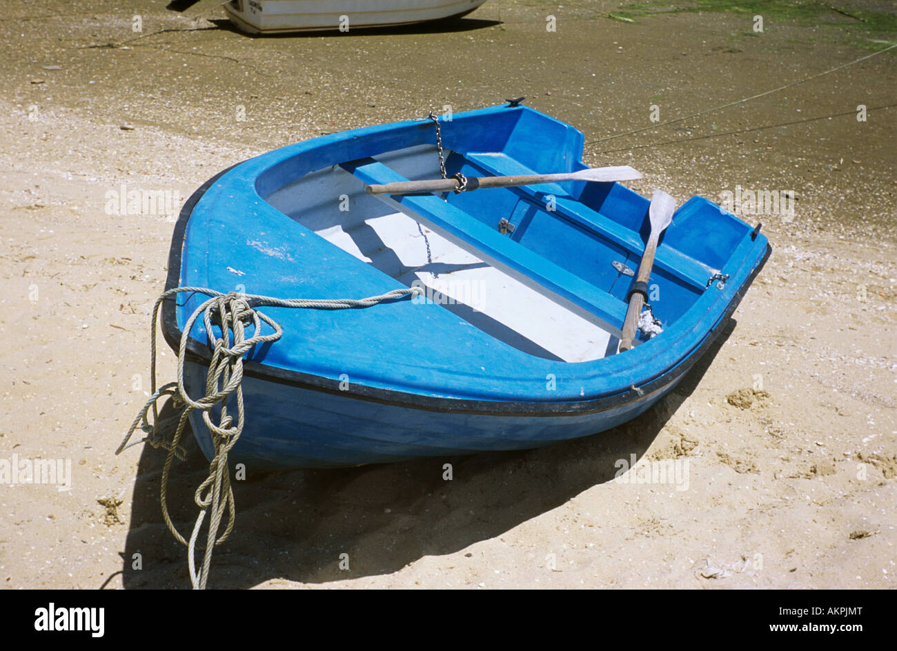 Blue rowboat Stock Photo - Alamy