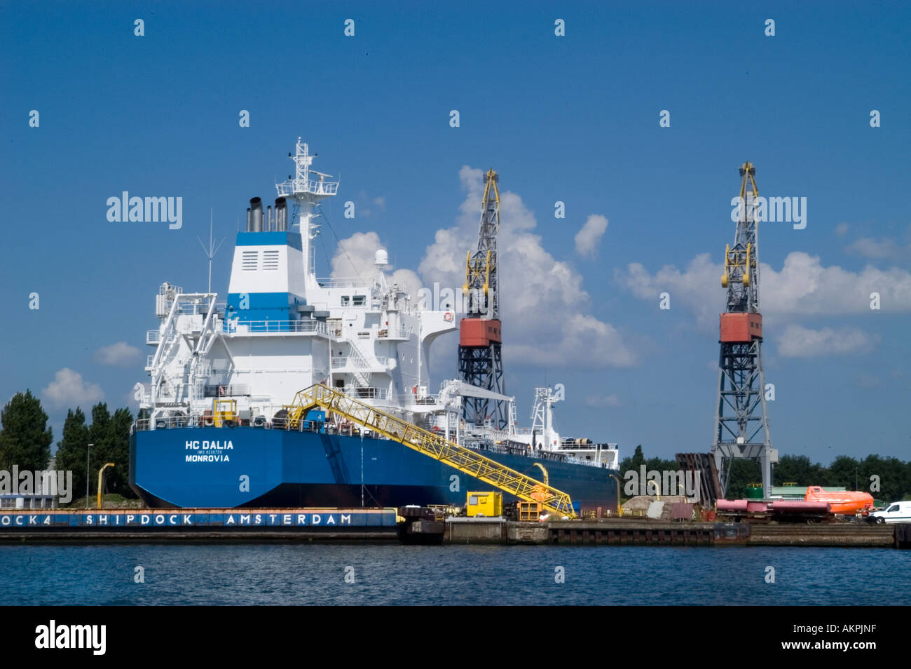 Netherlands Amsterdam port IJ docks Noordzeekanaal Stock Photo - Alamy