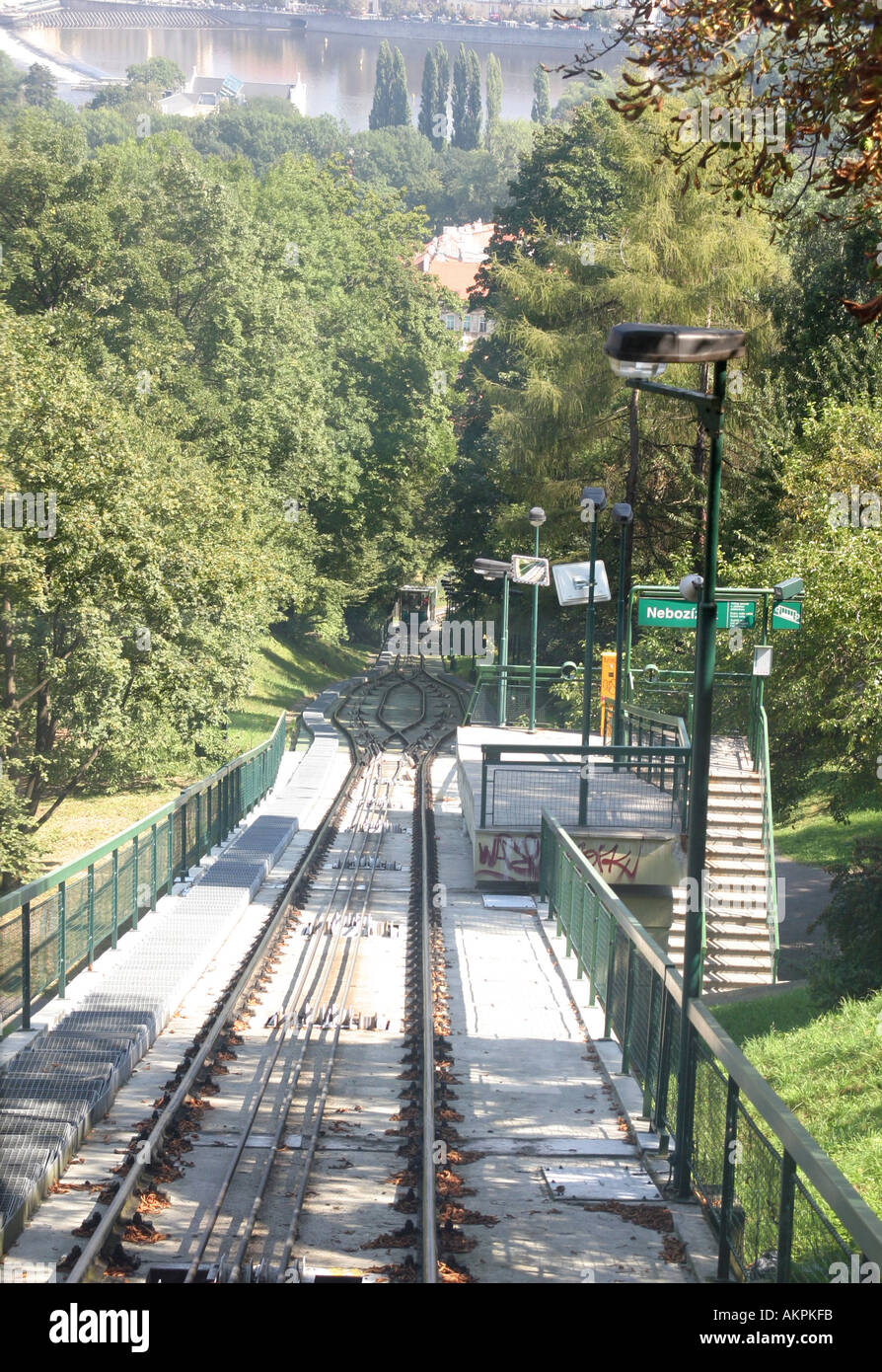 the midway station on the funicular railway going to the top of petrin ...