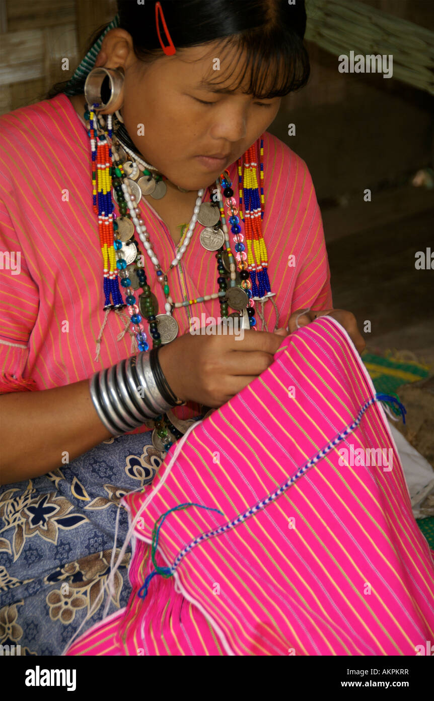 Portrait of Karen Long Ear Woman Long Ear Hill Tribe Thailand Mae Hong ...