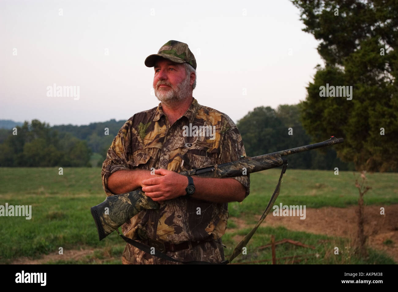 Dove Hunter With Shotgun Harrison County Indiana Stock Photo - Alamy