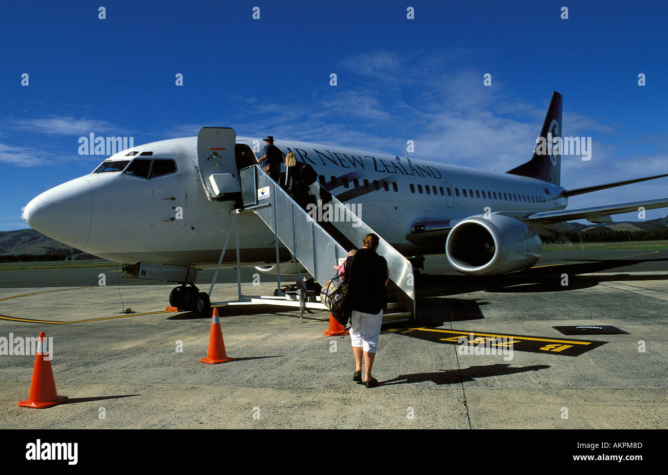 Dunedin domestic flight of Air New Zealand Stock Photo - Alamy