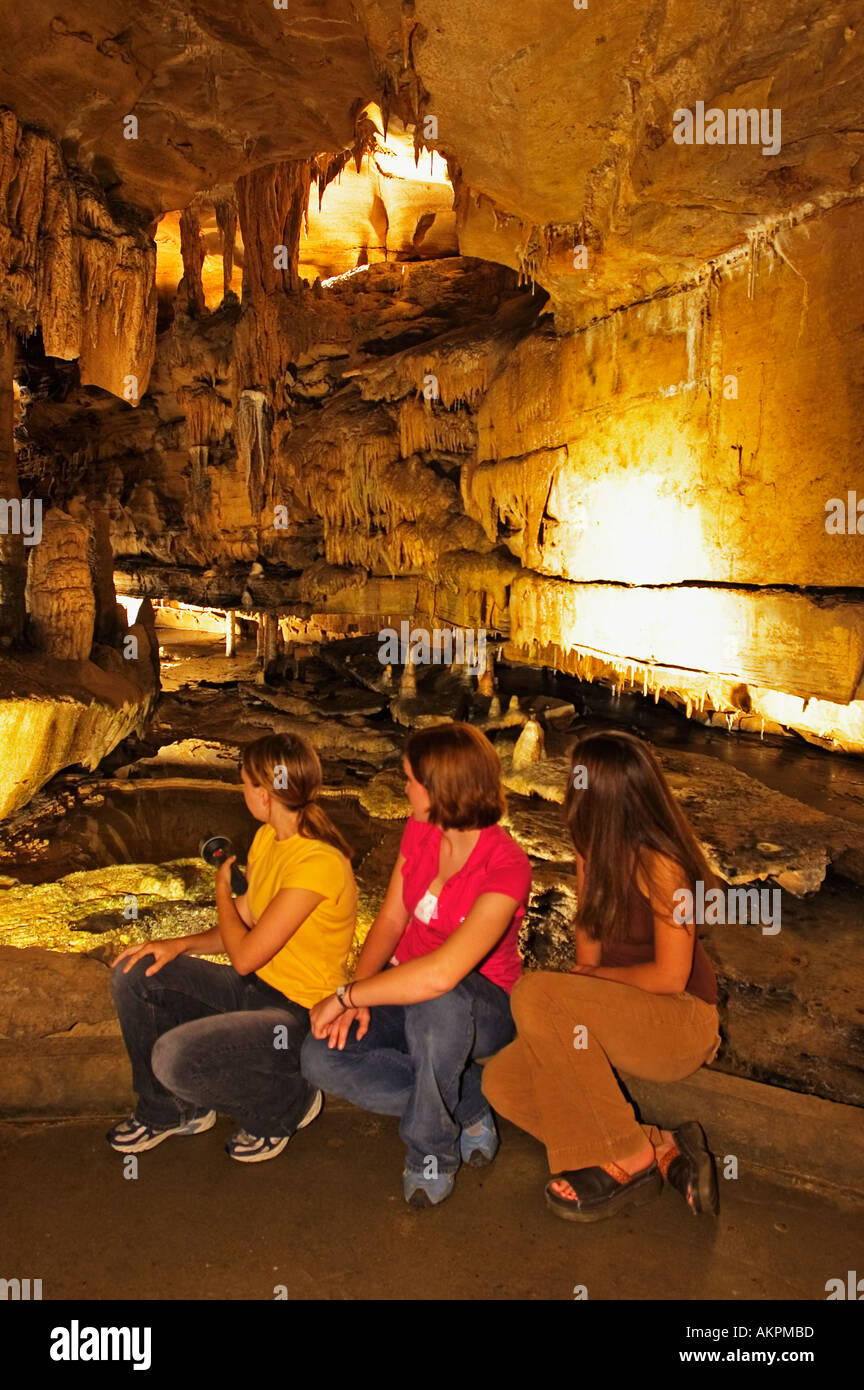 Teenage Girls Visiting Squire Boone Cavern Harrison Co Indiana Stock ...