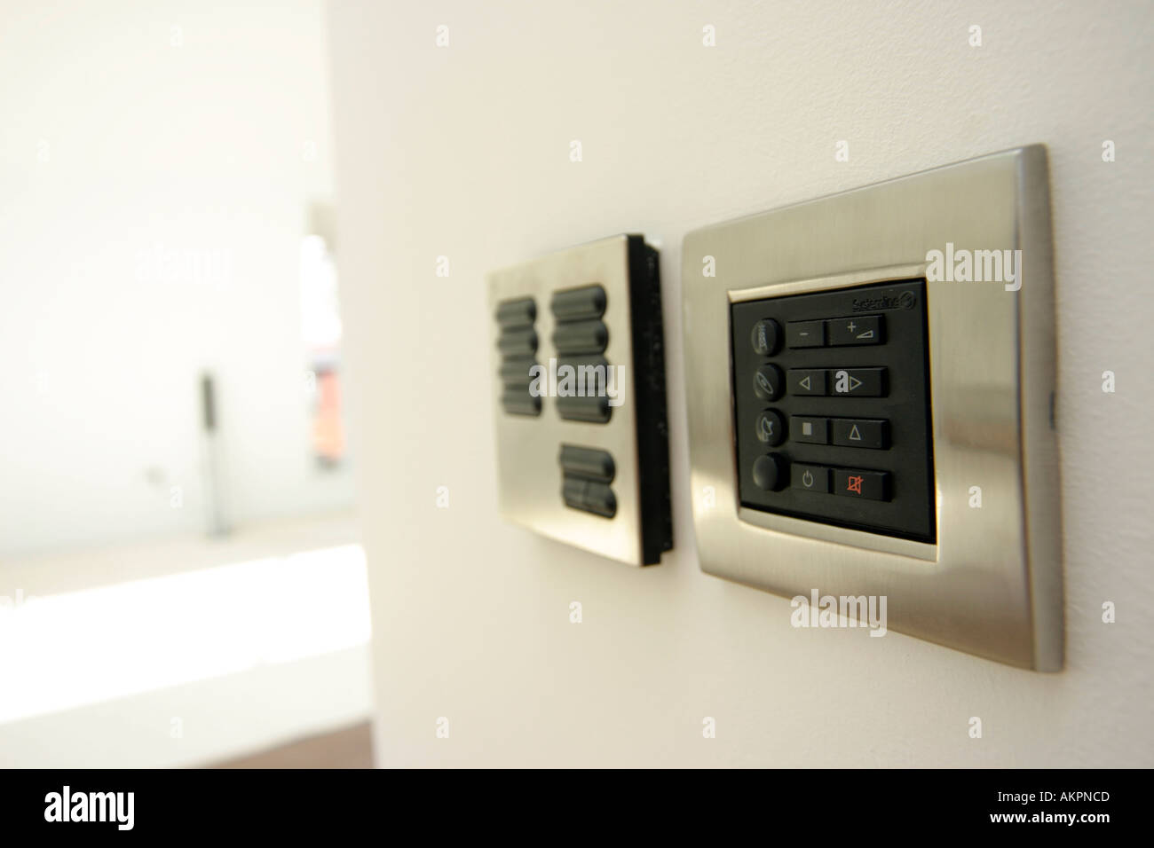 Lighting control panels in a modern apartment Stock Photo - Alamy