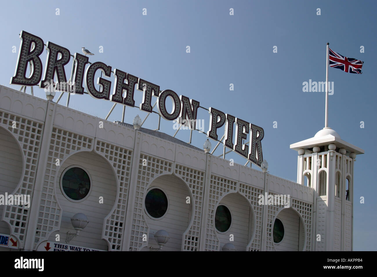 Brighton Pier Sign 2 Stock Photo - Alamy