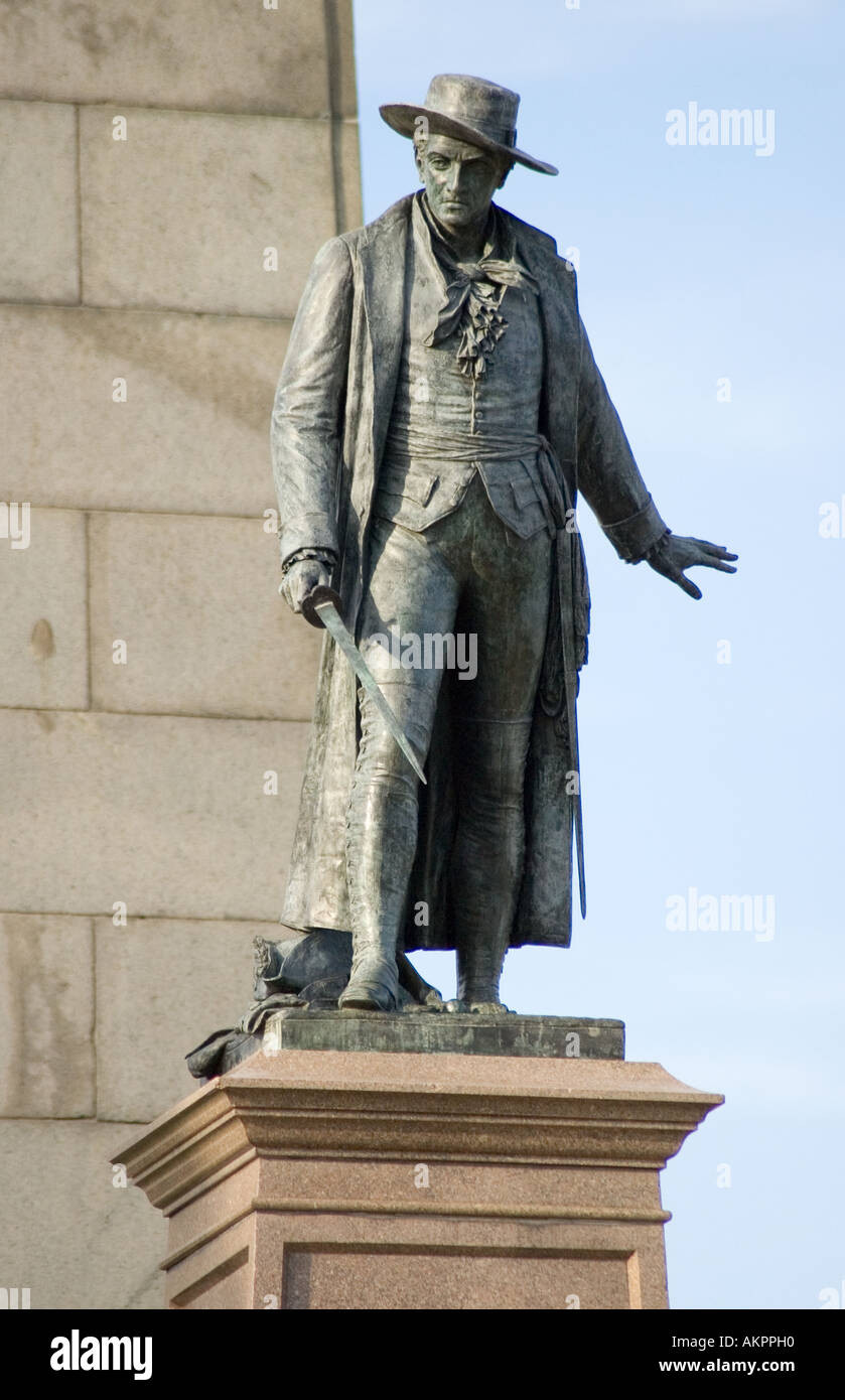The statue of Colonel William Prescott at the Bunker Hill Monument ...