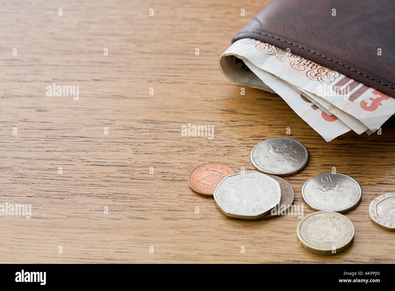 A wallet and money Stock Photo - Alamy
