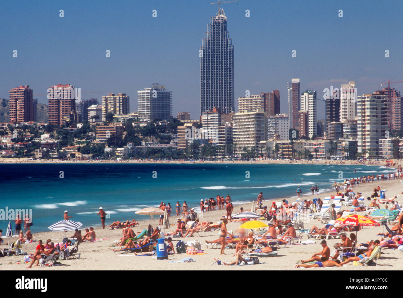 Benidorm beach crowd hi-res stock photography and images - Alamy