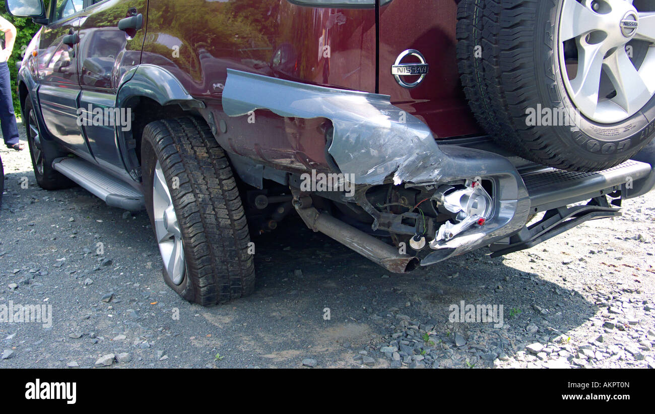 Traffic Accident Rear End Collision Damage High Resolution Stock ...