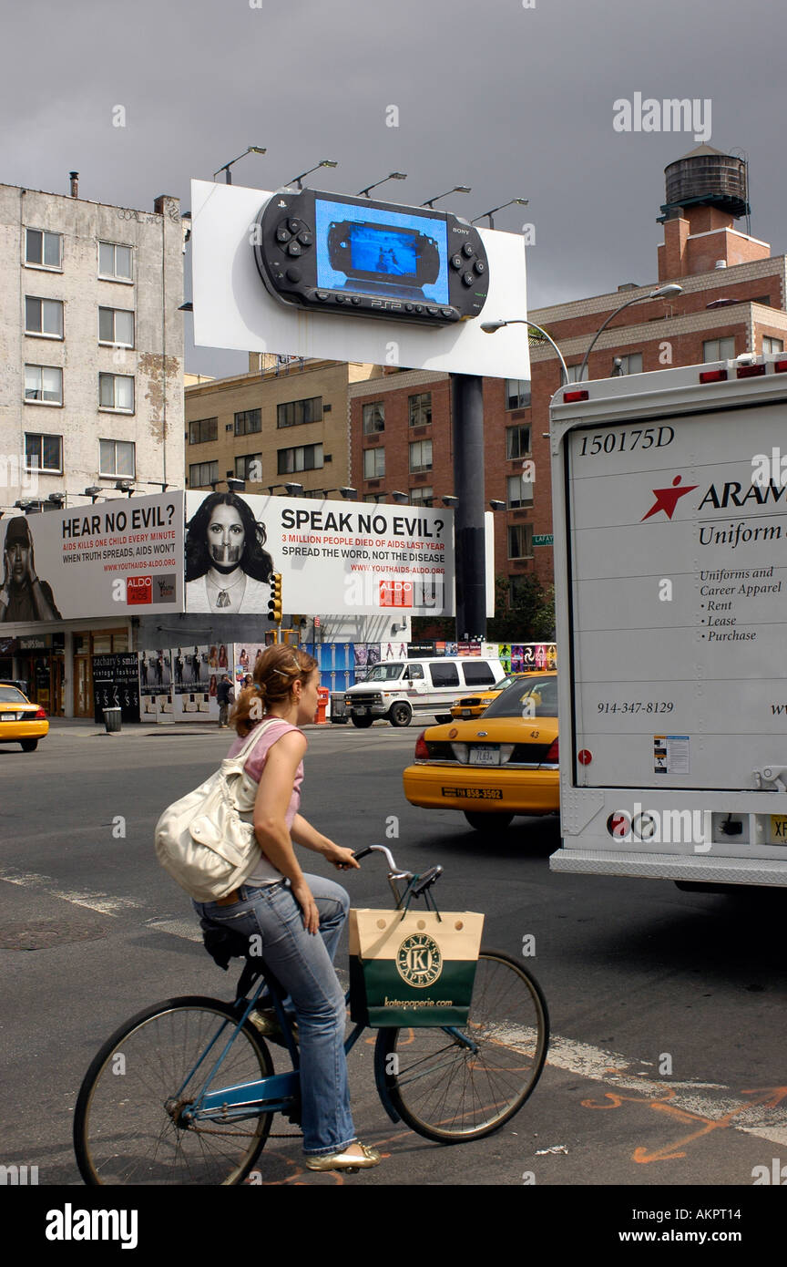 A giant billboard in Soho in New York City displays a giant Sony ...