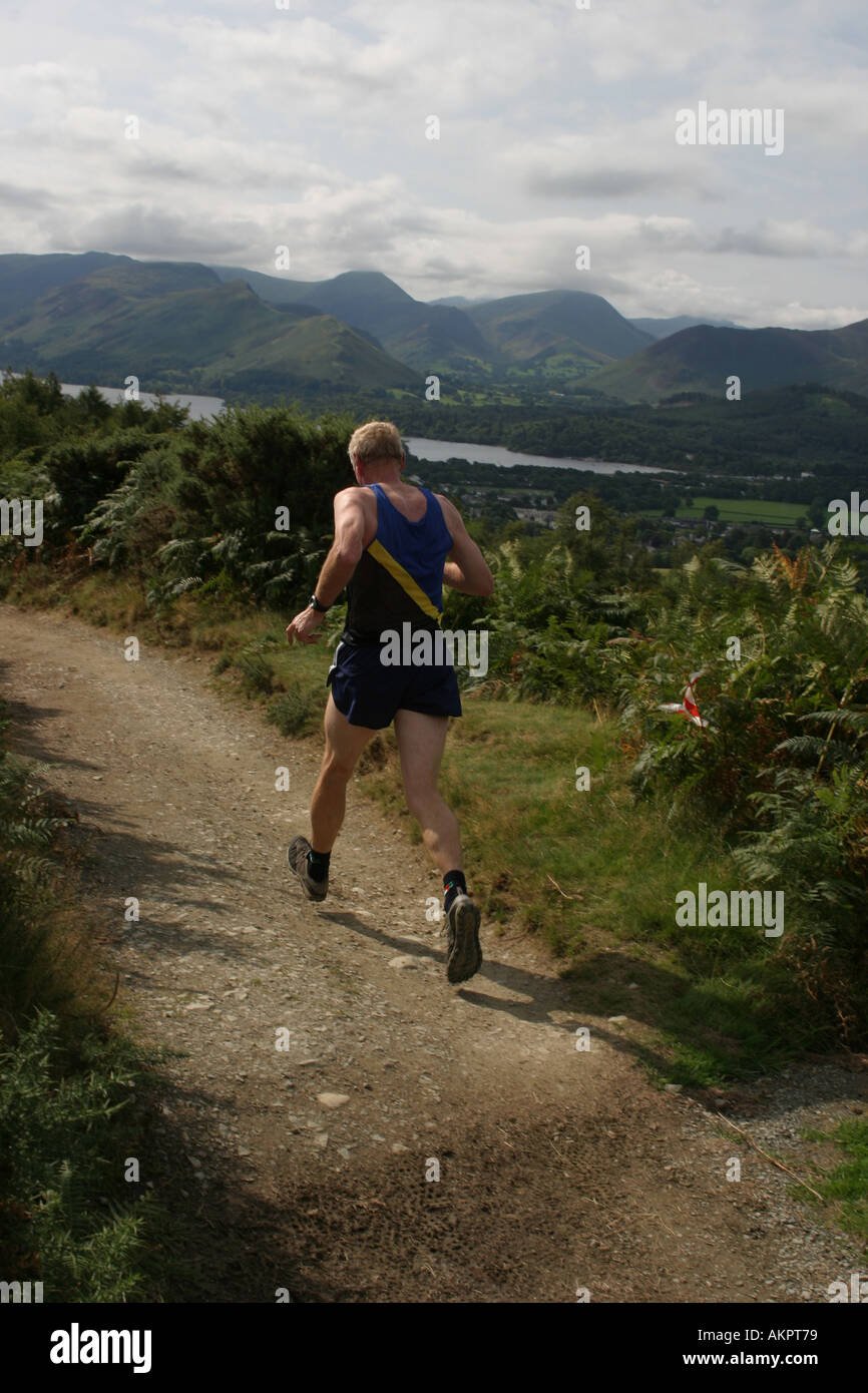 man running in the world championship fell running competition 2005 at ...