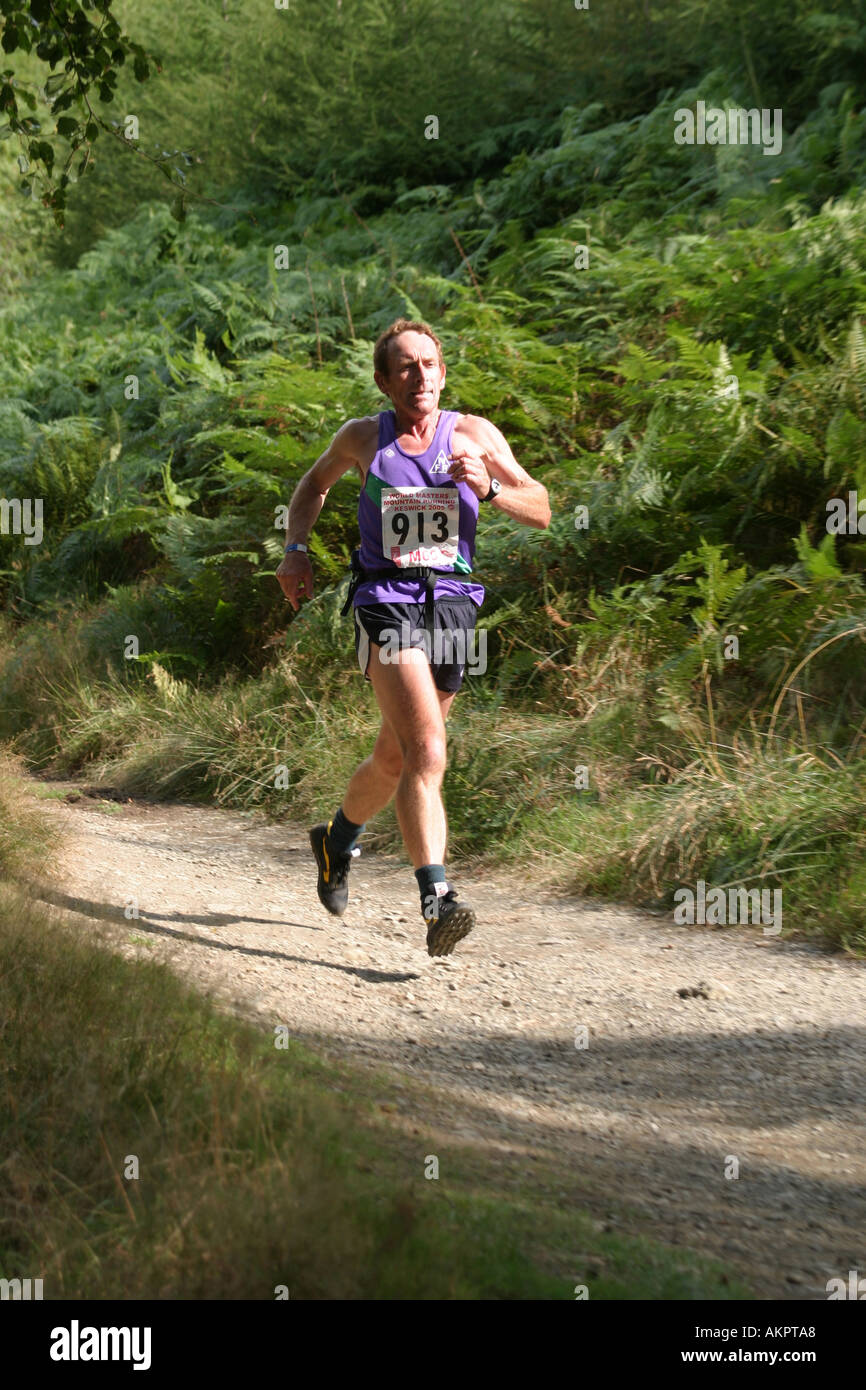 man running in the world championship fell running competition 2005 at ...