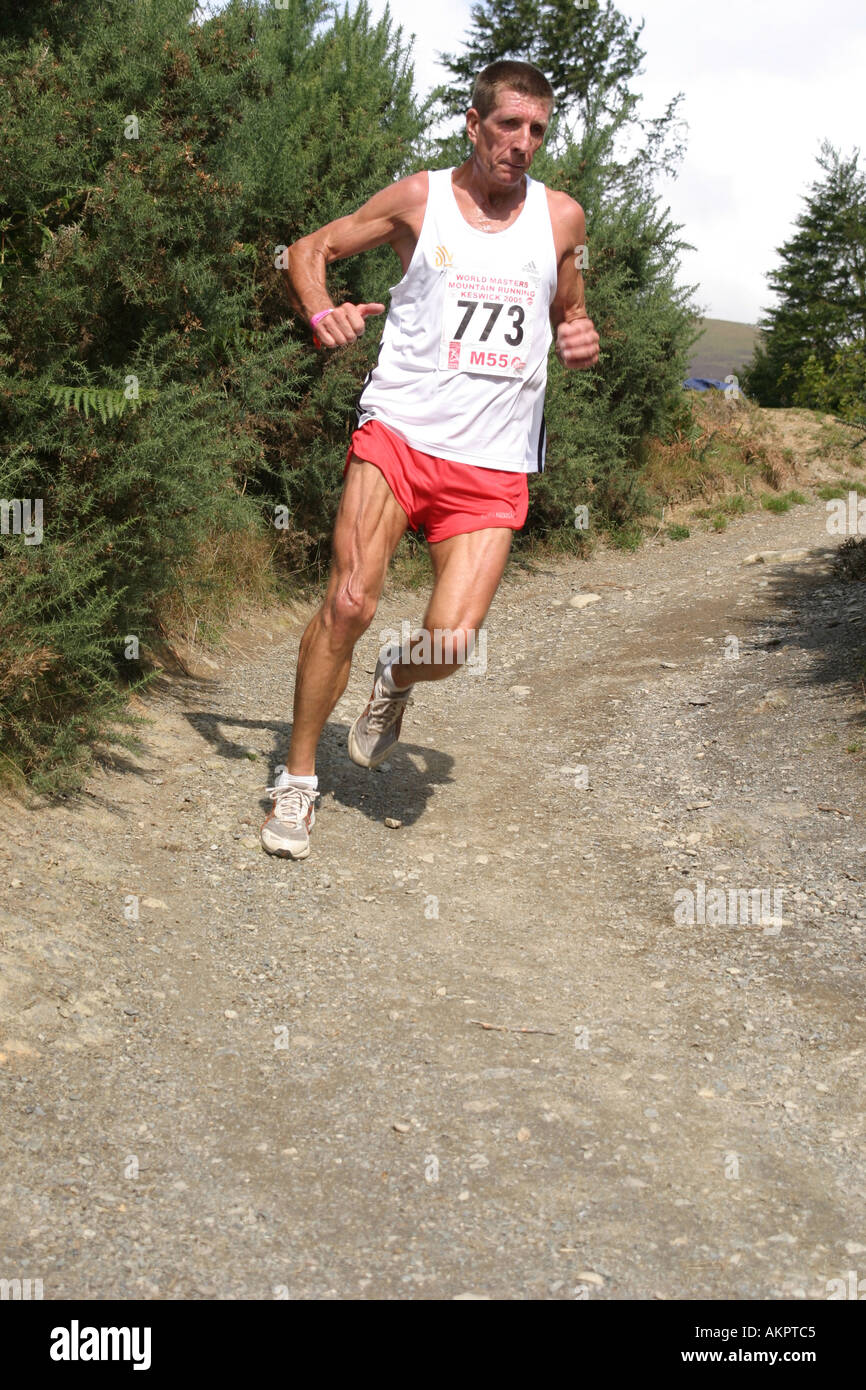 man running in the world championship fell running competition 2005 at ...
