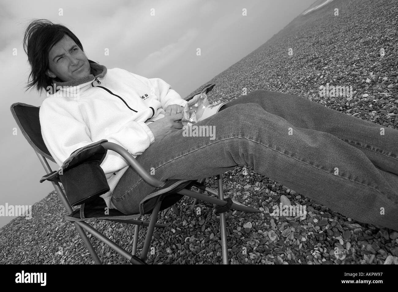 Lady relaxing Black and White Stock Photos & Images - Alamy