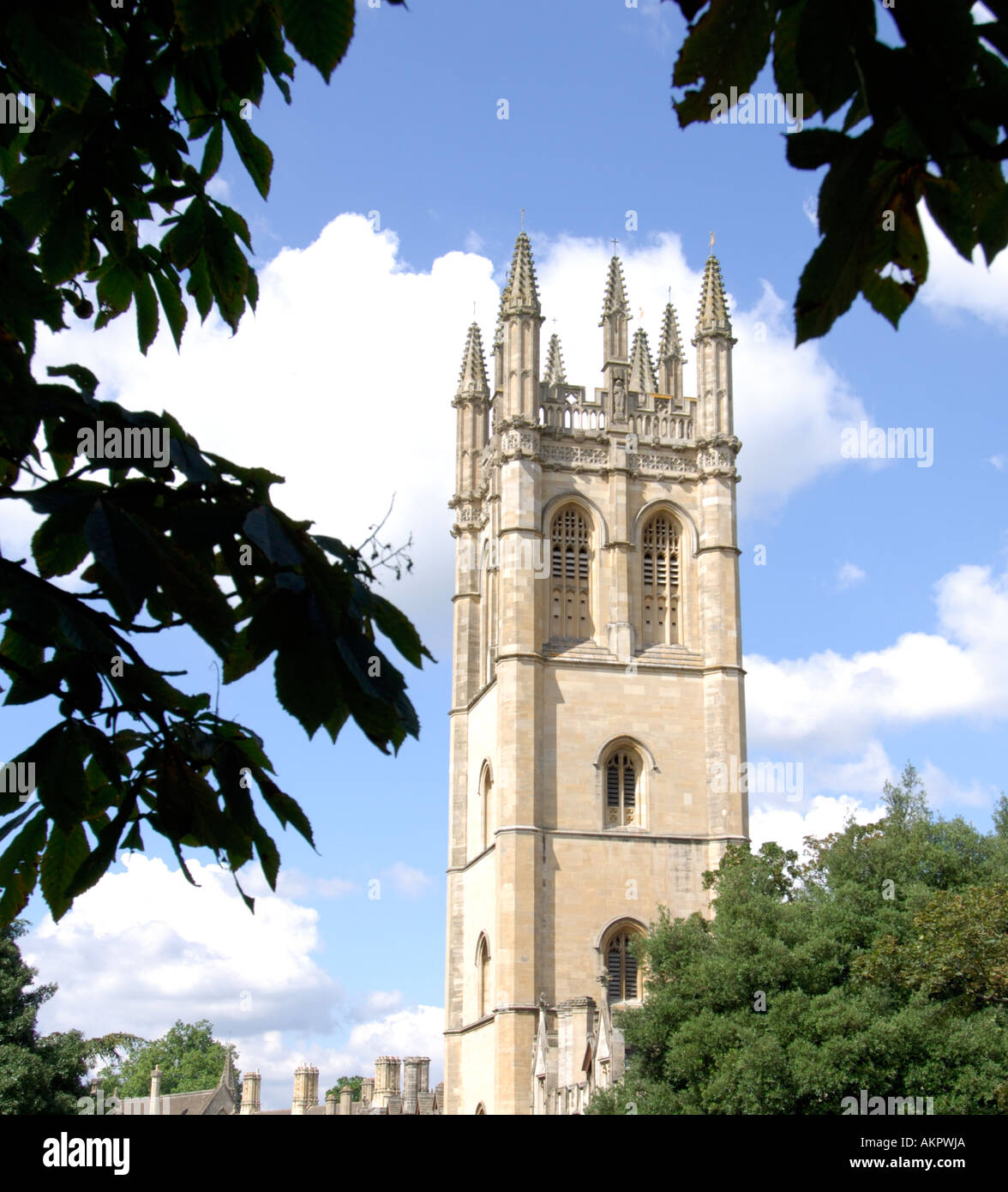View of Magdalen Tower from Magdalen Bridge Oxford Stock Photo - Alamy