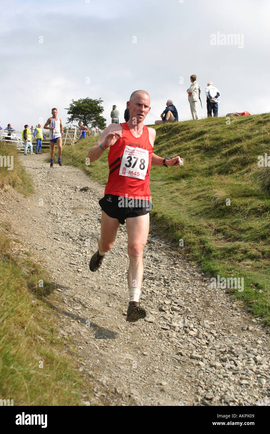 man running in the world championship fell running competition 2005 at ...