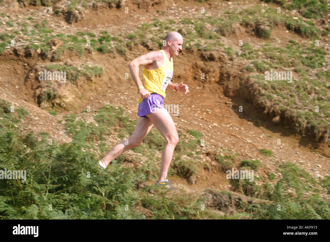man running in the world championship fell running competition 2005 at ...