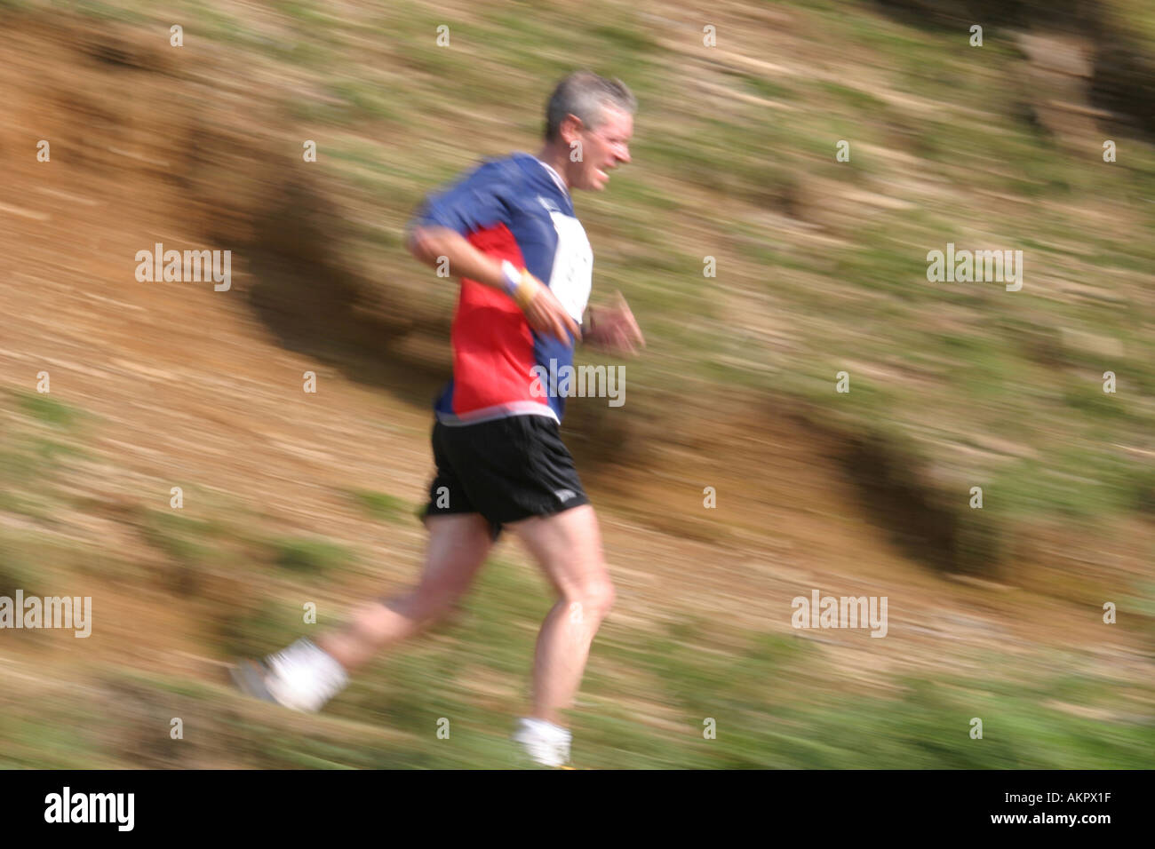 man running in the world championship fell running competition 2005 at ...