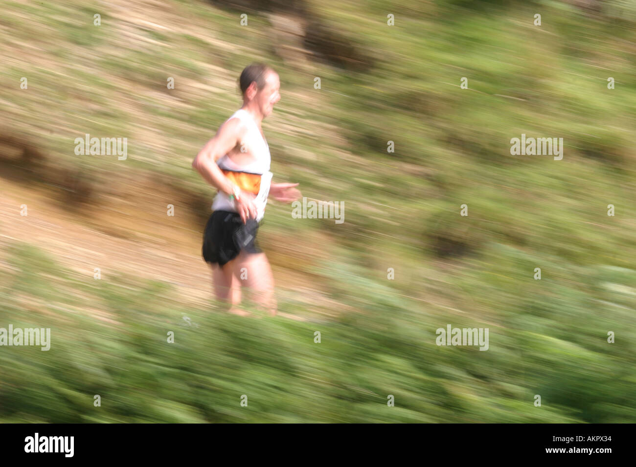 man running in the world championship fell running competition 2005 at ...