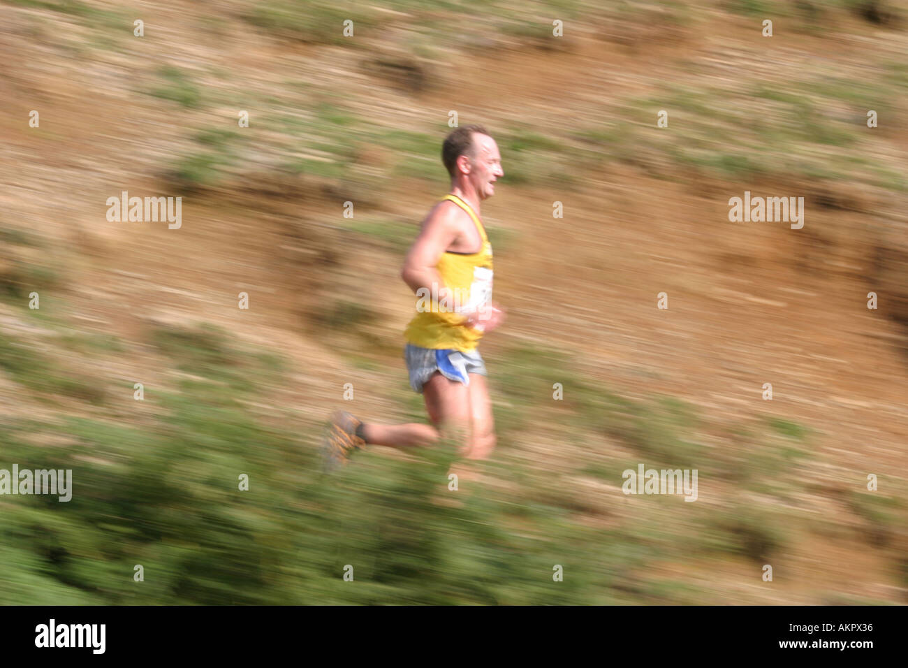 man running in the world championship fell running competition 2005 at ...