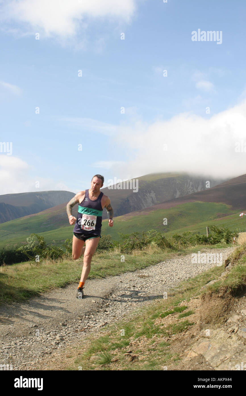 man running in the world championship fell running competition 2005 at ...