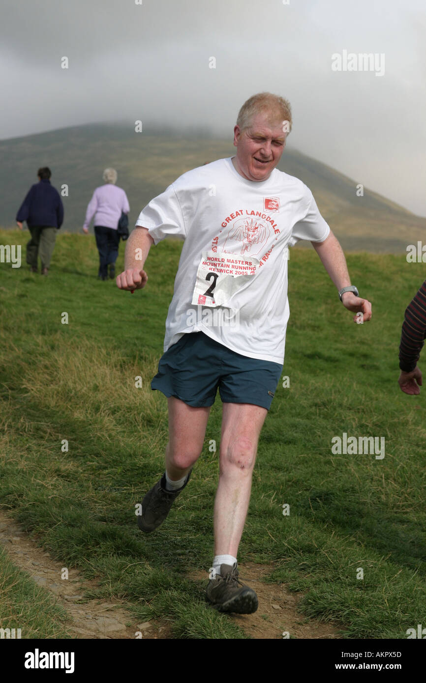 man running in the world championship fell running competition 2005 at ...