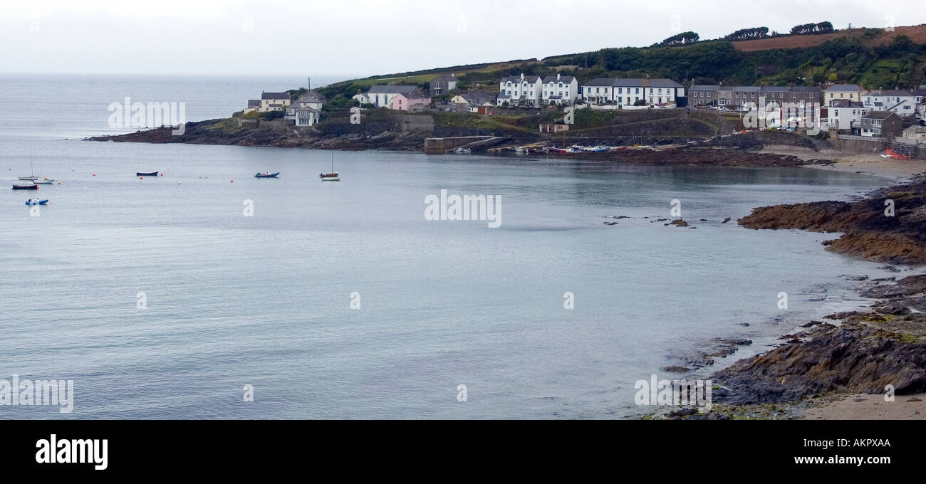 Portscatho from Porthcurnick Beach Stock Photo - Alamy