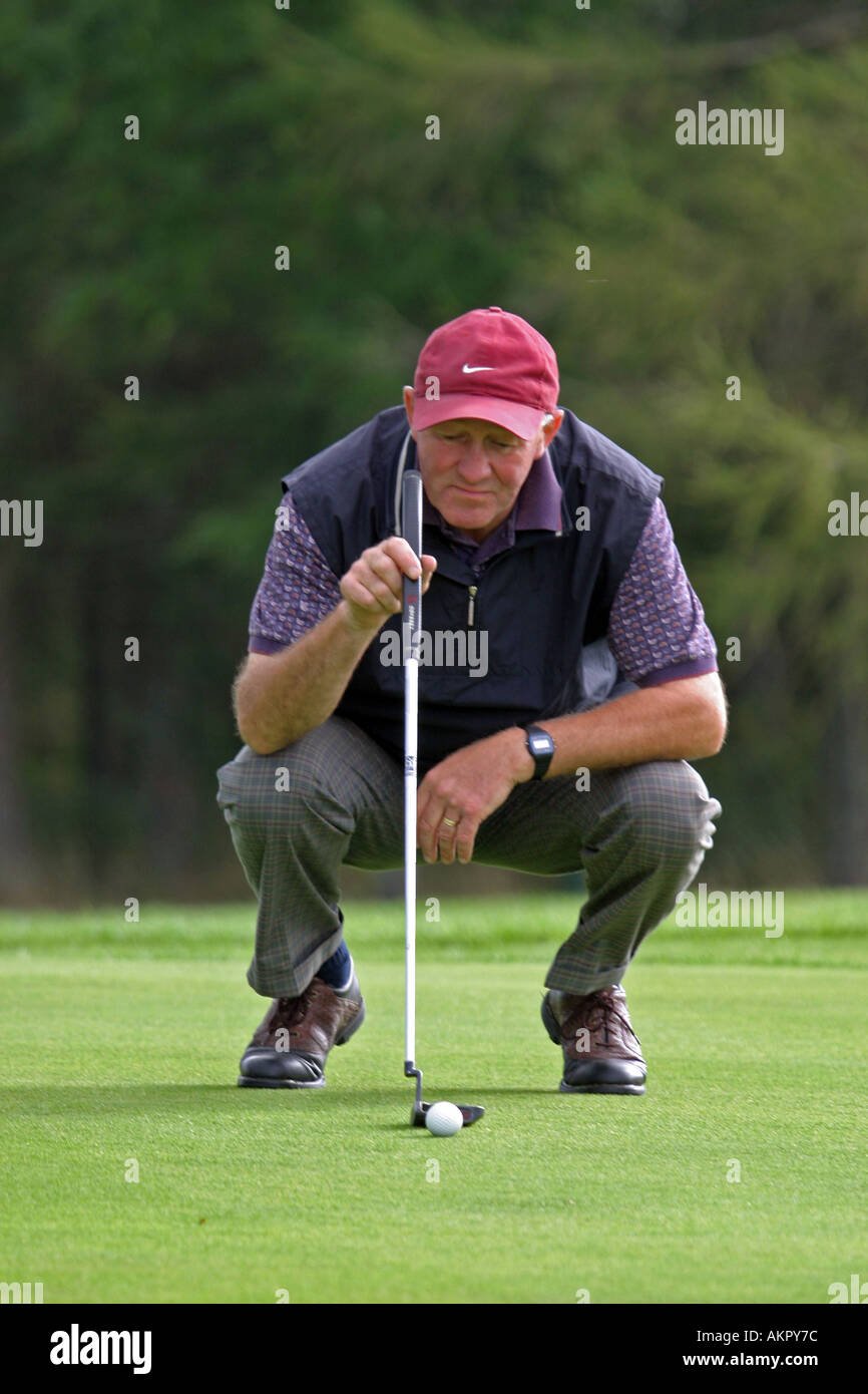 golfer thinking about the shot before putting Stock Photo - Alamy