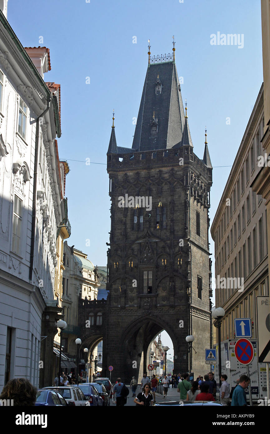 powder gate in prague Stock Photo - Alamy