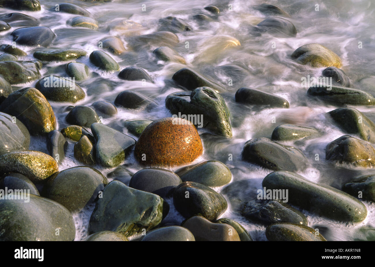 Stones in the surf Stock Photo - Alamy
