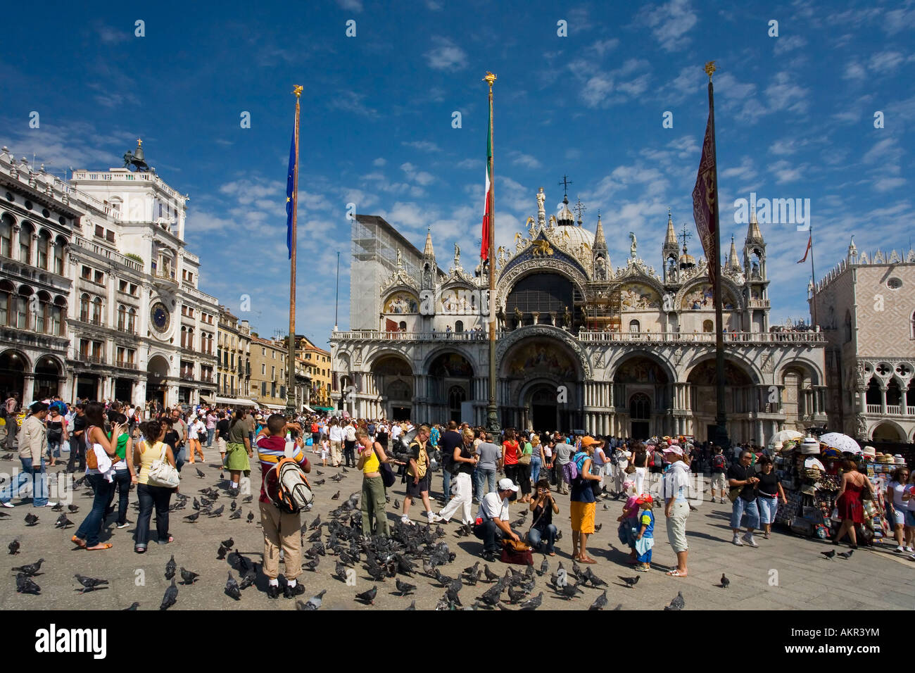 St Marks Square Piazza San Marco Basilica San Marco cathedral in summer ...