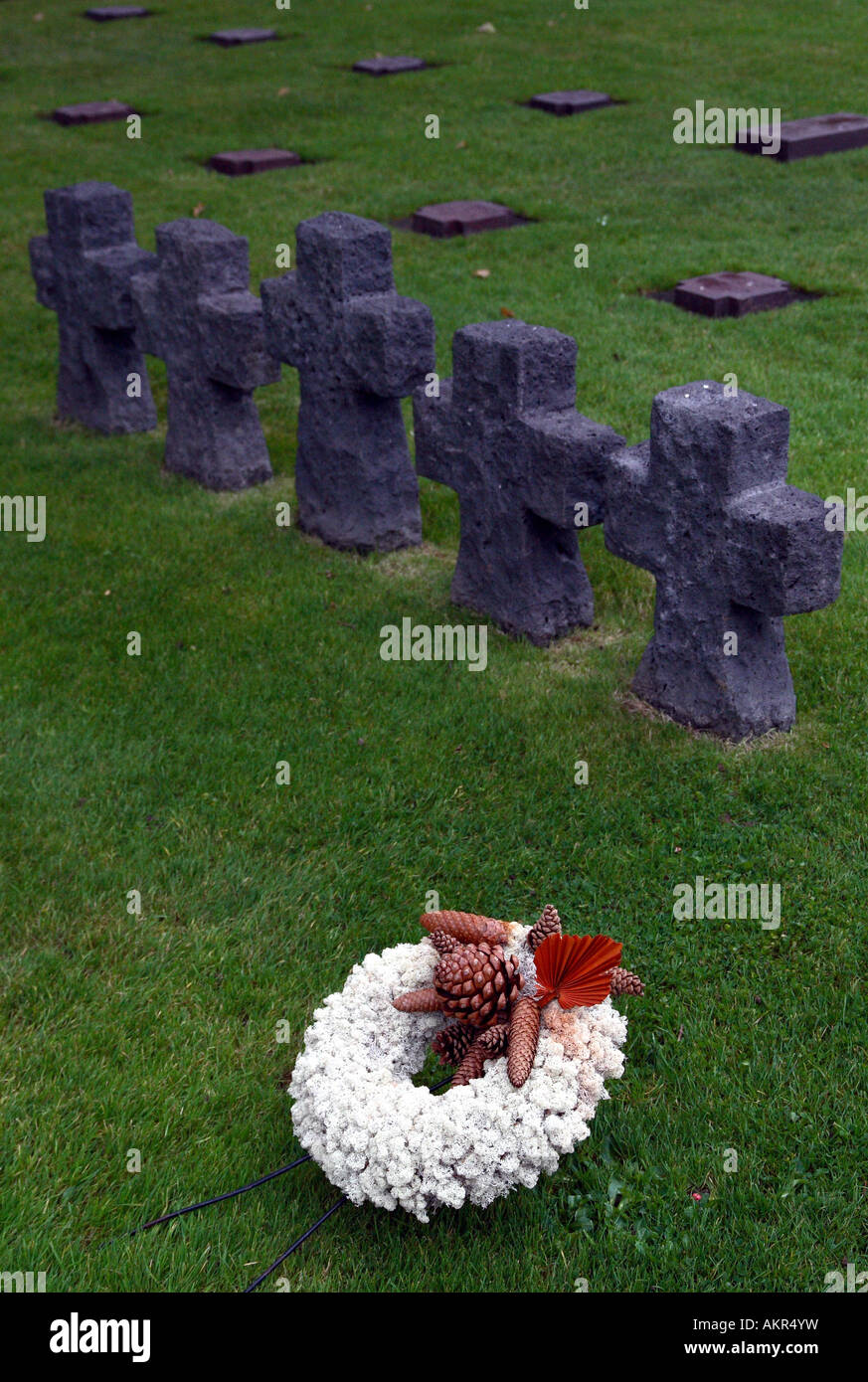 A World War Two cemetery for German soldiers in Normandy, northern ...