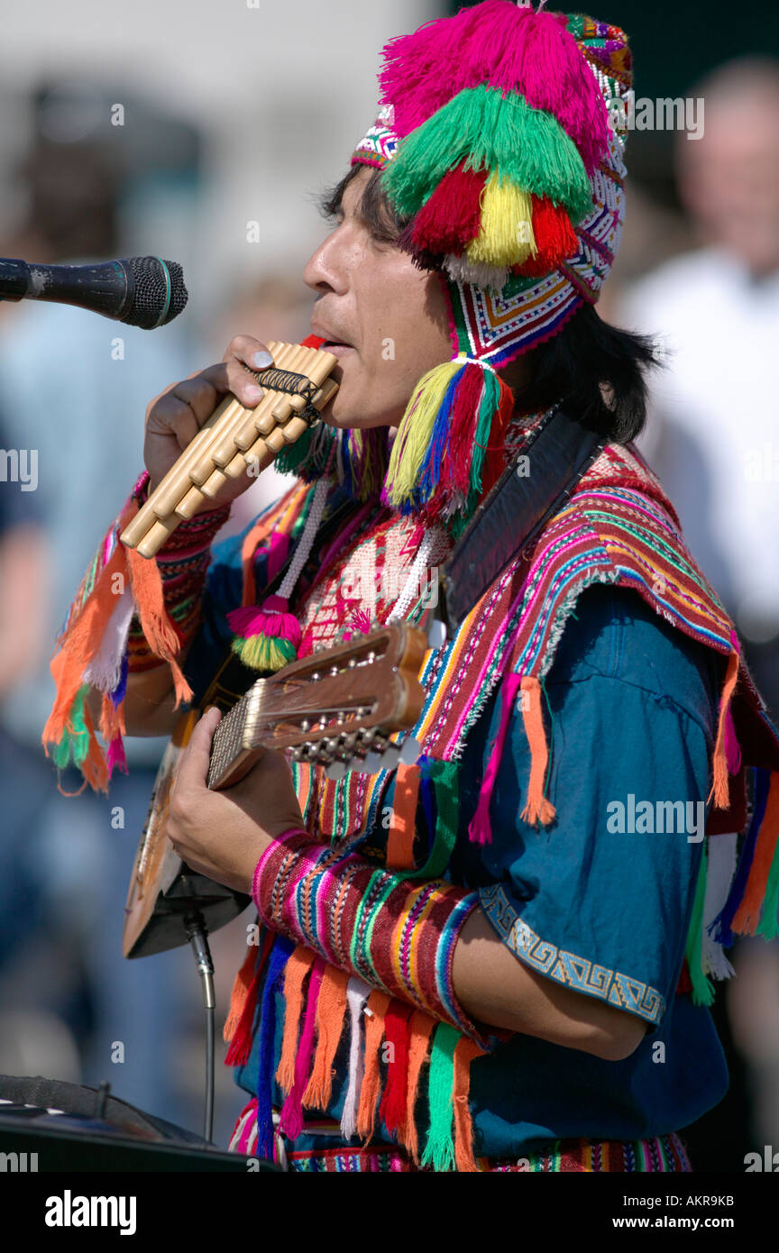 Man playing pan pipes hi-res stock photography and images - Alamy