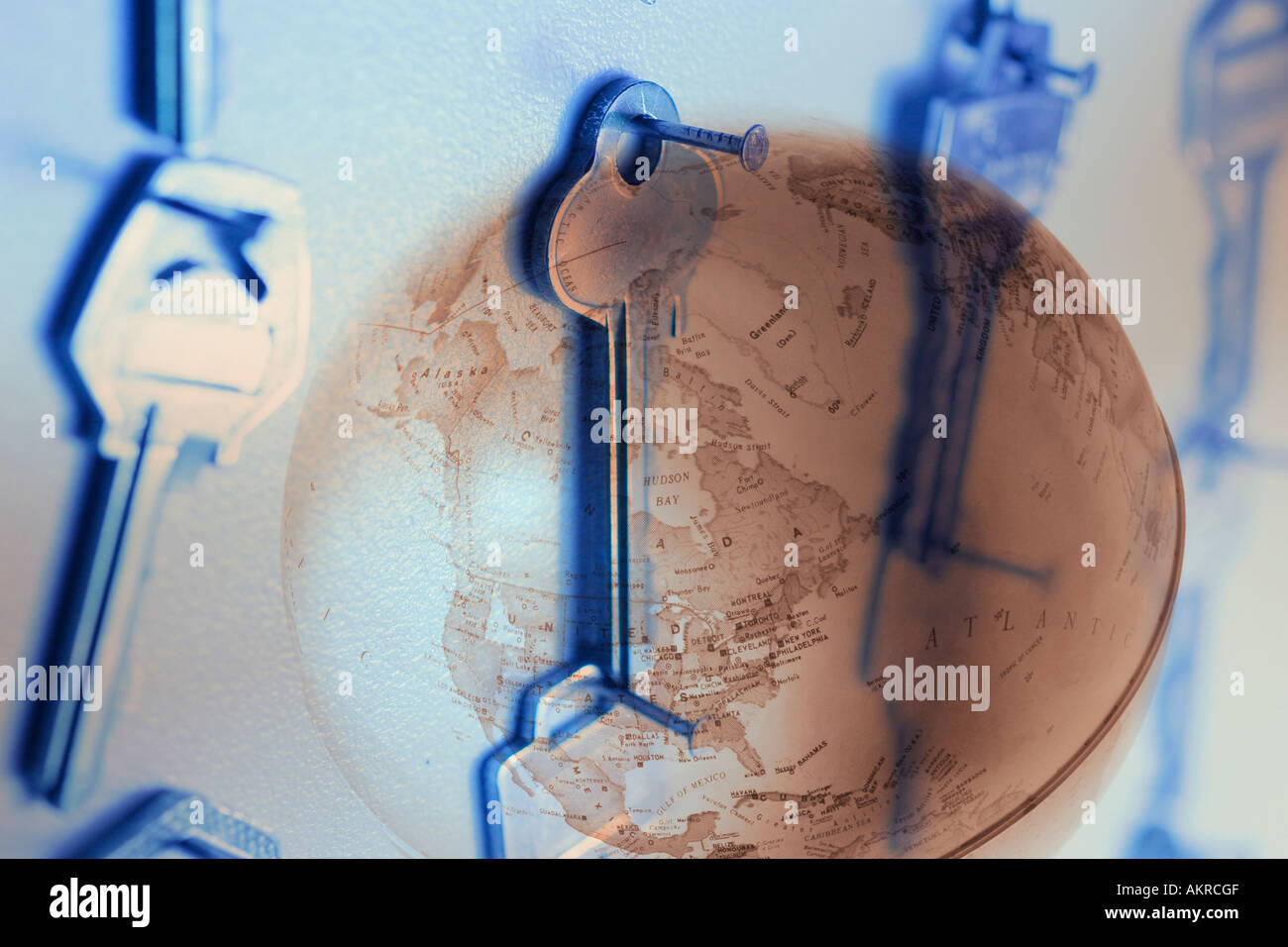 Keys and Globe Stock Photo - Alamy