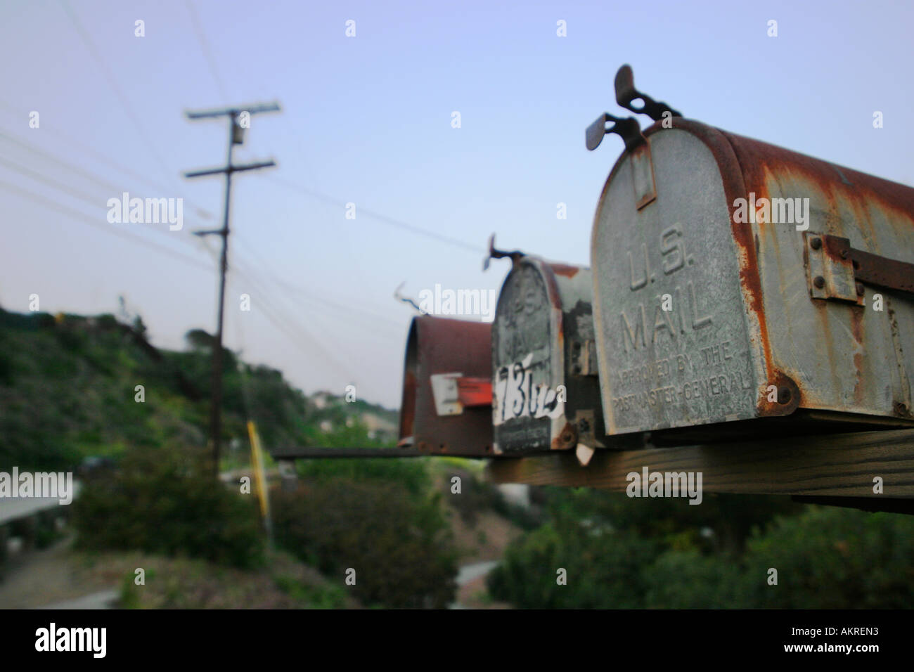 Row of Mailboxes Stock Photo - Alamy