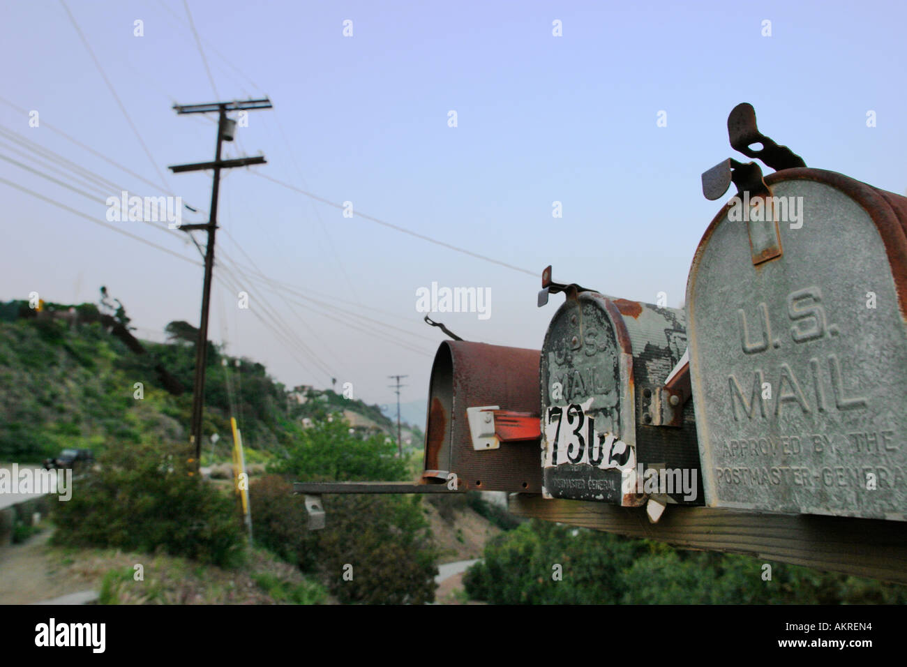 Row mailboxes in rural america hi-res stock photography and images - Alamy