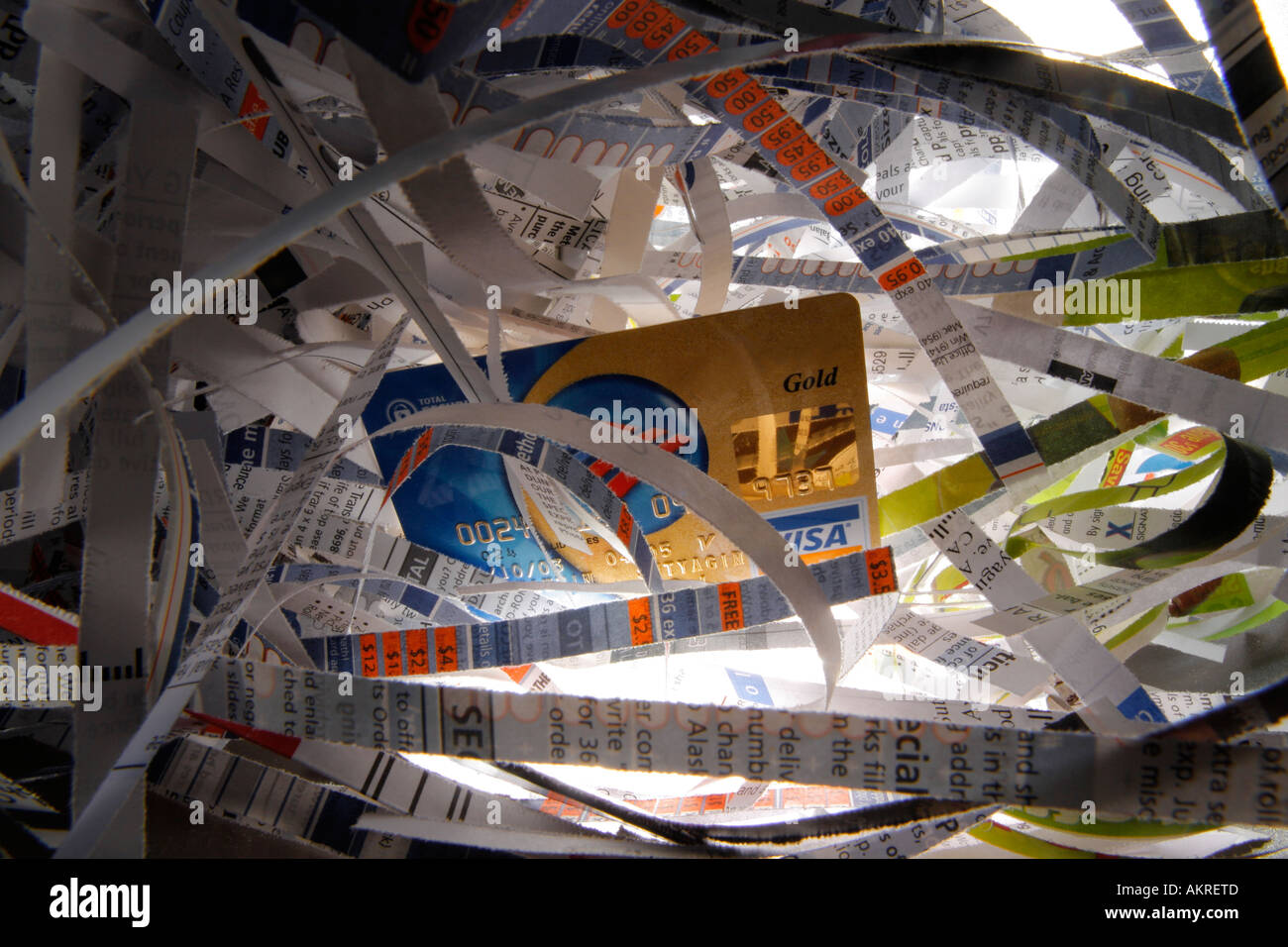 Shredded paper and a credit card Stock Photo - Alamy