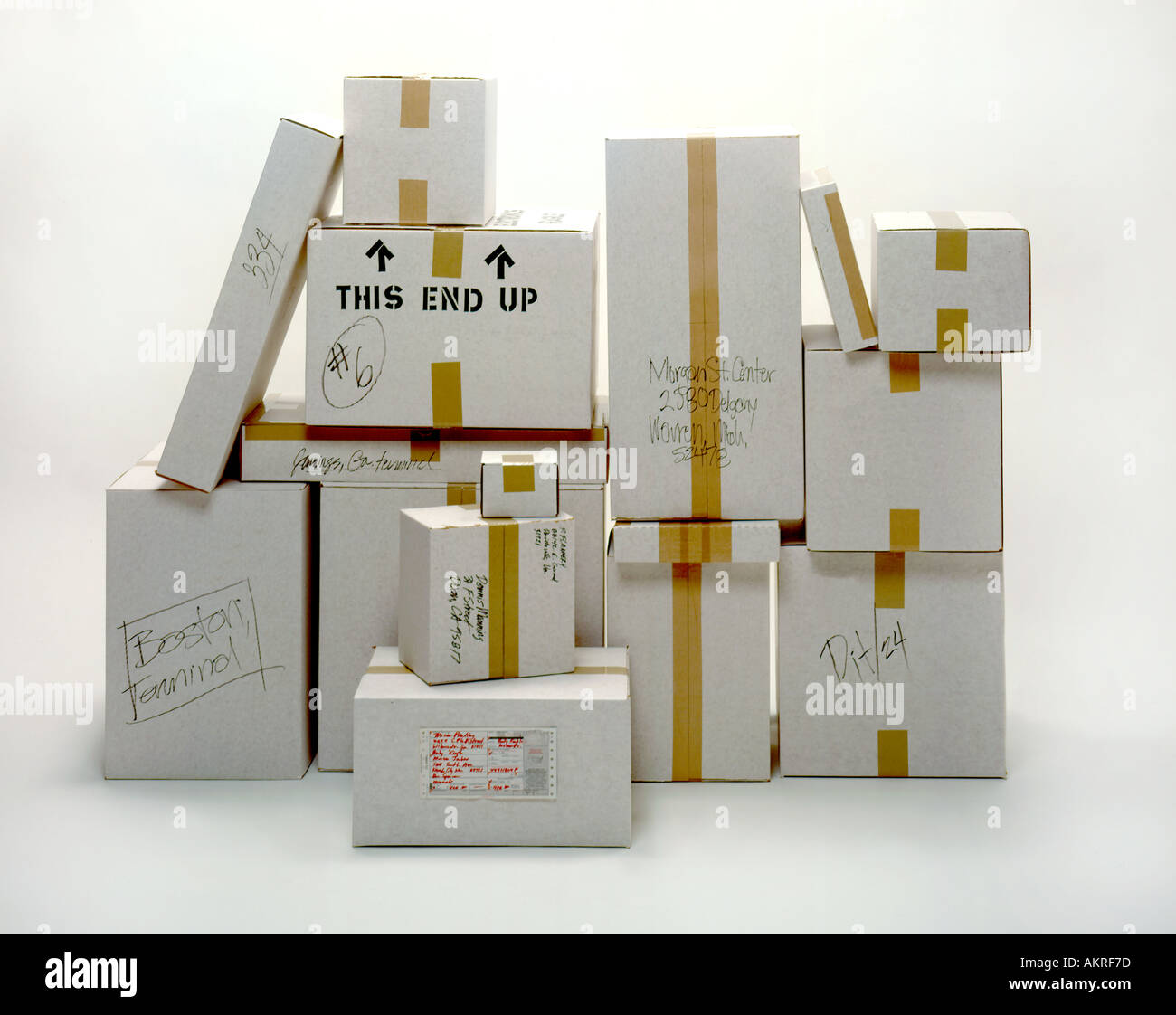 stack of shipping boxes Stock Photo - Alamy