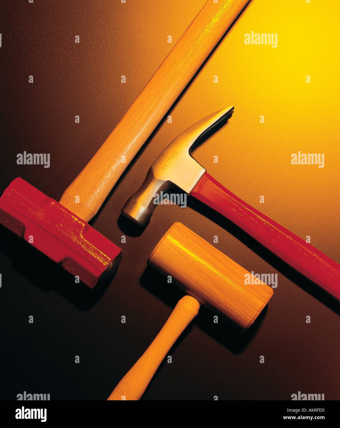 still life of three different kinds of hammers Stock Photo - Alamy